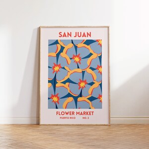 San Juan Print Puerto Rico Art Puerto Rico Flower Market Print Puerto ...