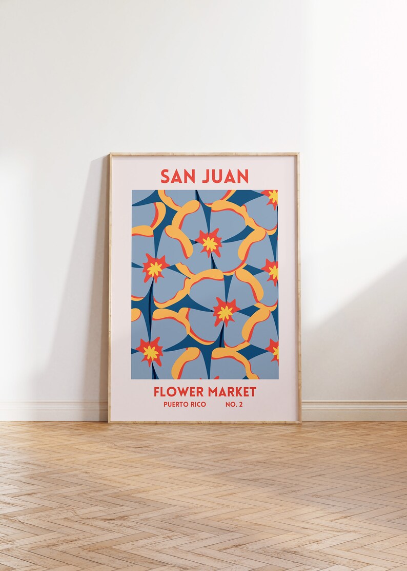 San Juan Print Puerto Rico Art Puerto Rico Flower Market Print - Etsy