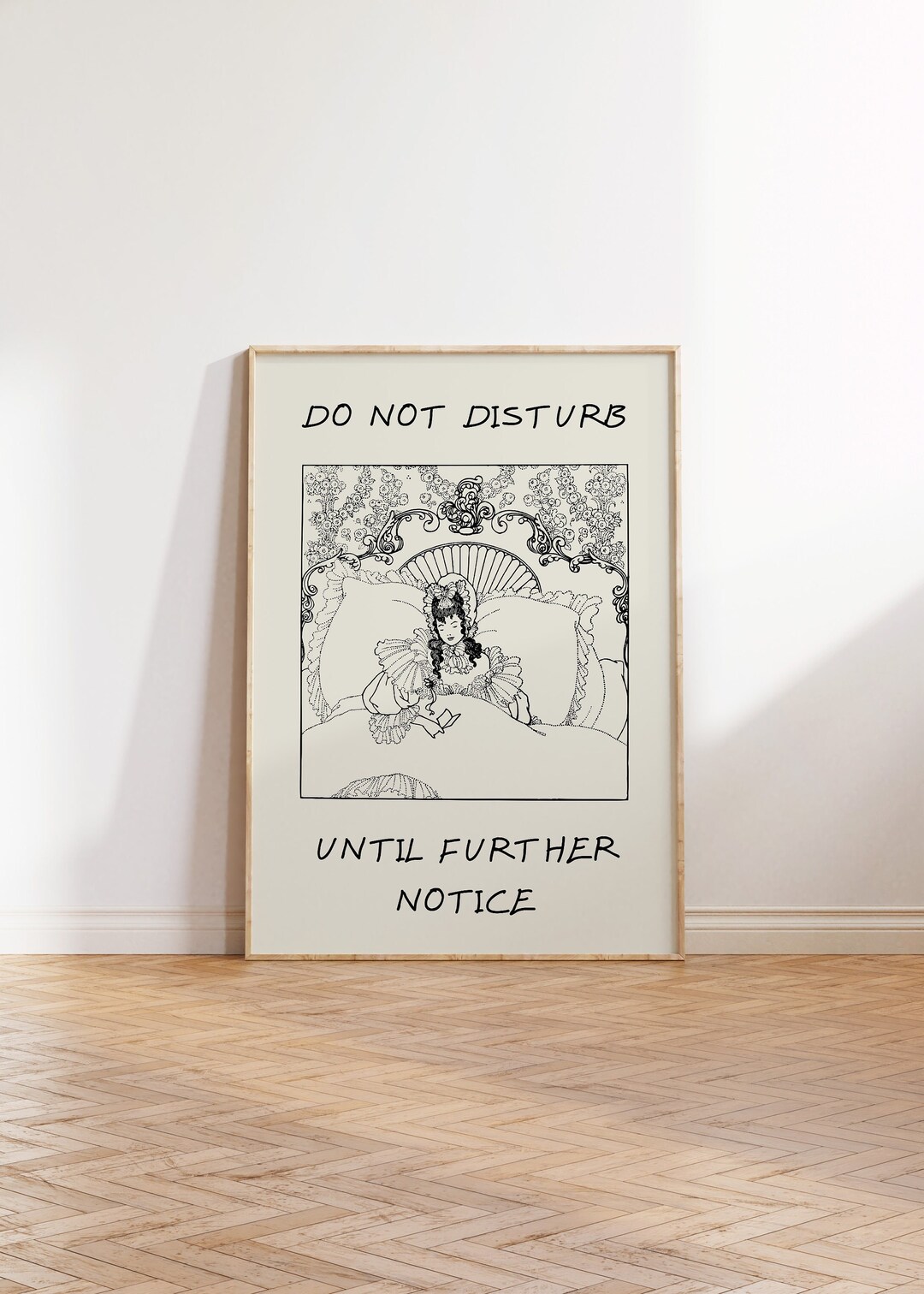 Do Not Disturb Print Vintage Woman Poster Trendy Bedroom Decor Cute ...