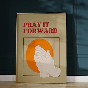 Pray It Forward Retro Bible Wall Art Christian Pun Funny God Prints ...