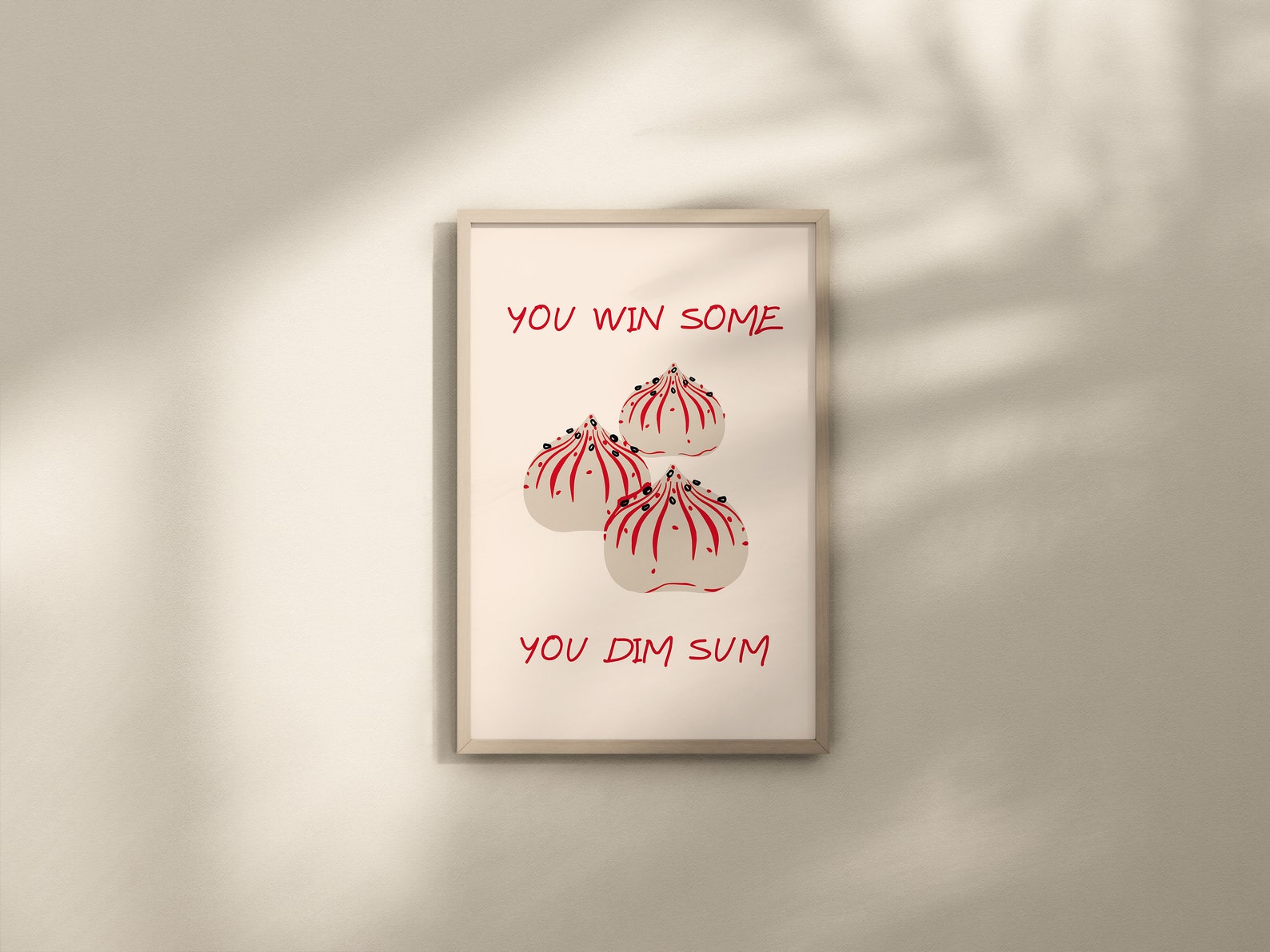 Dim Sum Print Cute Food Art Minimalist Kitchen Wall Art - Etsy