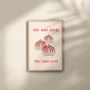 Dim Sum Print Cute Food Art Minimalist Kitchen Wall Art Dumplings Print ...