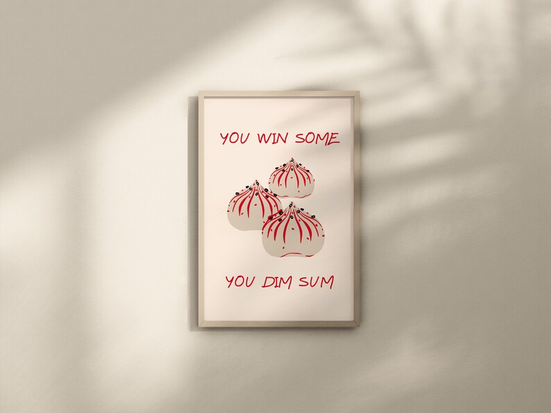 Dim Sum Print Cute Food Art Minimalist Kitchen Wall Art - Etsy