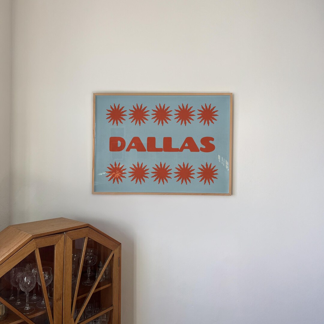 Retro Dallas Typography Print: Bold Texas Wall Art (digital Download ...