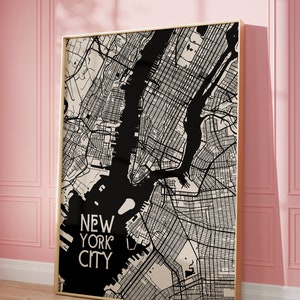 New York City Map Print NYC Wall Art New York City Poster Minimalist ...