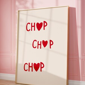 Chef Quote Poster Trendy Kitchen Decor Chop Chop Chop Print Gift Idea ...