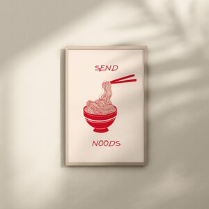 Noodles Print Cute Kitchen Wall Art Minimalist Food Art Takeout Print ...
