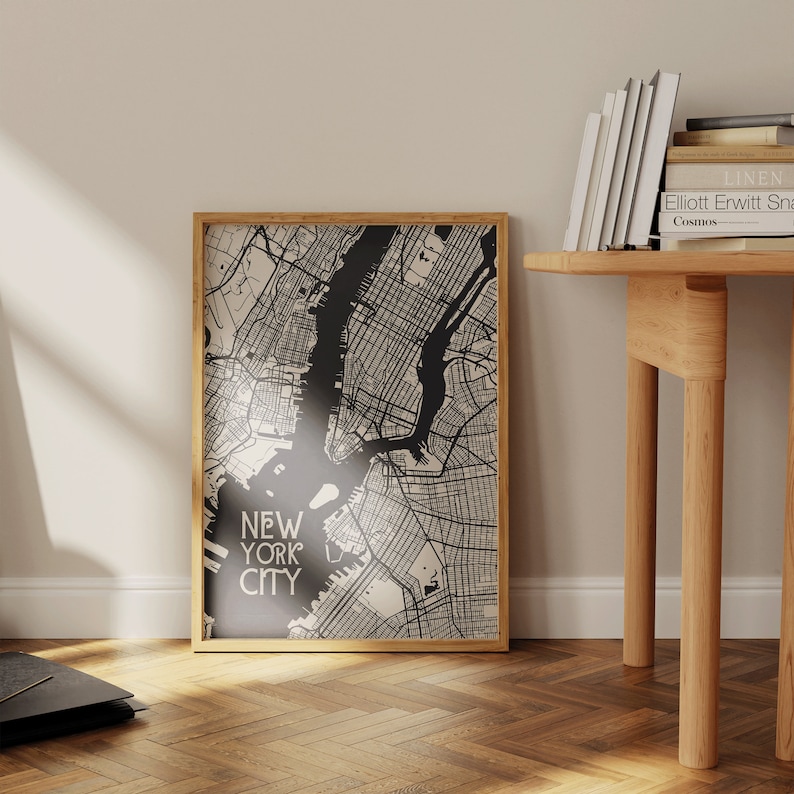 New York City Map Print NYC Wall Art New York City Poster - Etsy