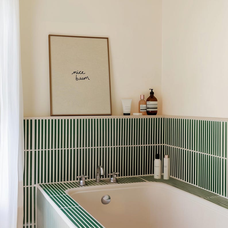 Nice Bum Print: Funny Bathroom Wall Art, Above Toilet Artwork (digital ...