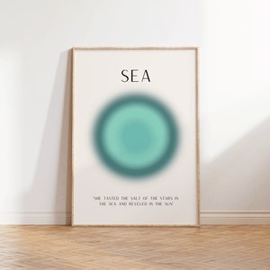 Coastal Aura Prints Trendy Beach House Decor Cute Aura Posters Ocean ...