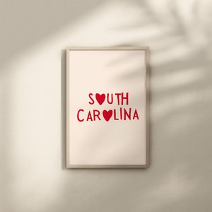 South Carolina Poster South Carolina Wall Art SC Poster South Carolina ...