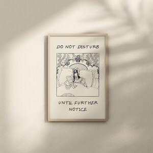 Do Not Disturb Print Vintage Woman Poster Trendy Bedroom Decor Cute ...