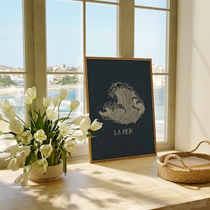La Mer Print Vintage Ocean Poster Coastal Home Decor Minimalist Beach ...