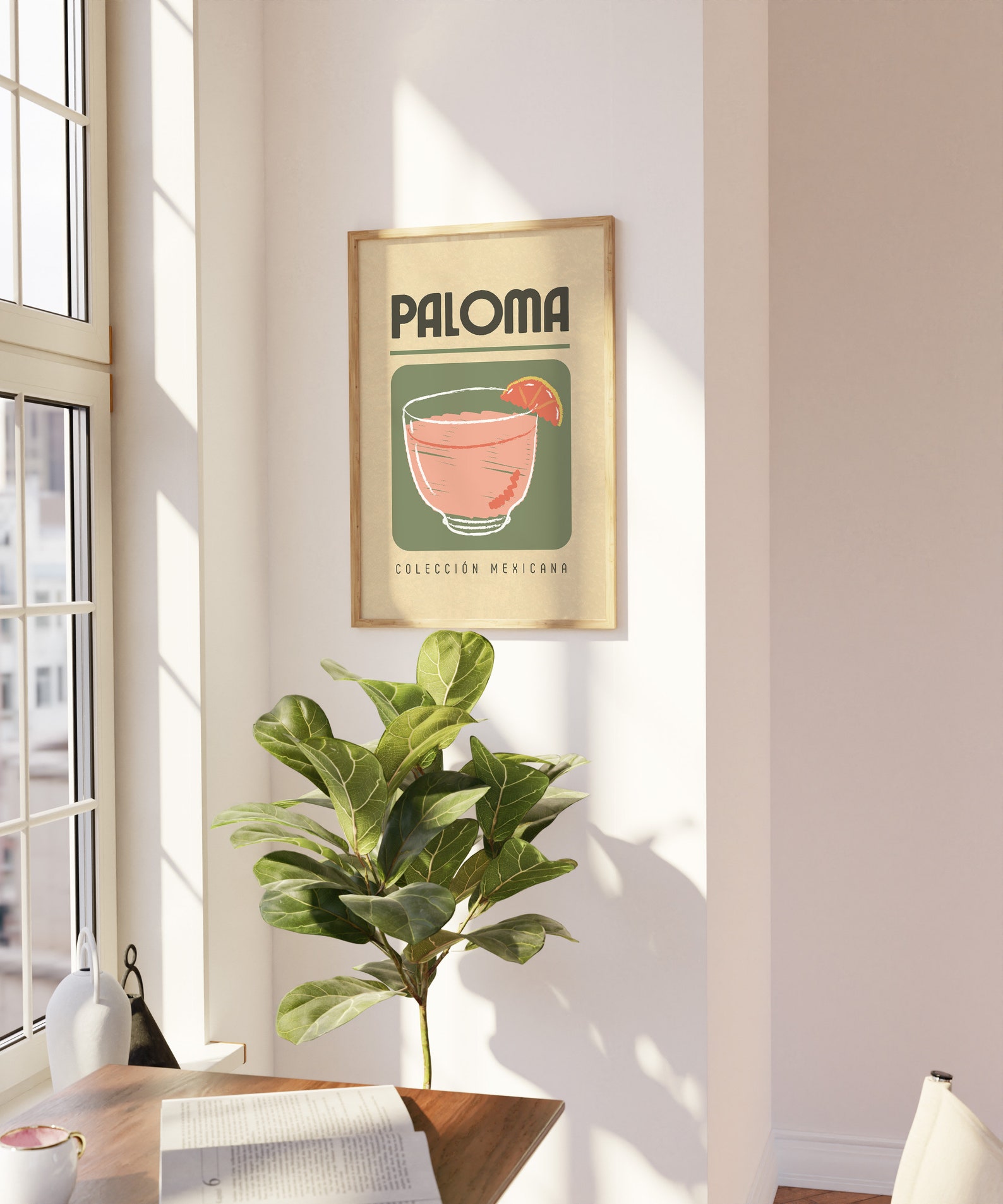 Paloma Print Mexico Art Print Bar Cart Wall Art Vintage Mexico Wall Art ...