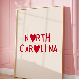 North Carolina Poster North Carolina Wall Art NC Poster North Carolina ...