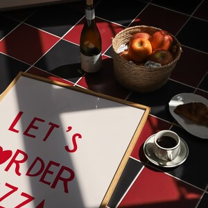 Let's Order Pizza Print Aesthetic Kitchen Decor Cute Food Wall Art ...
