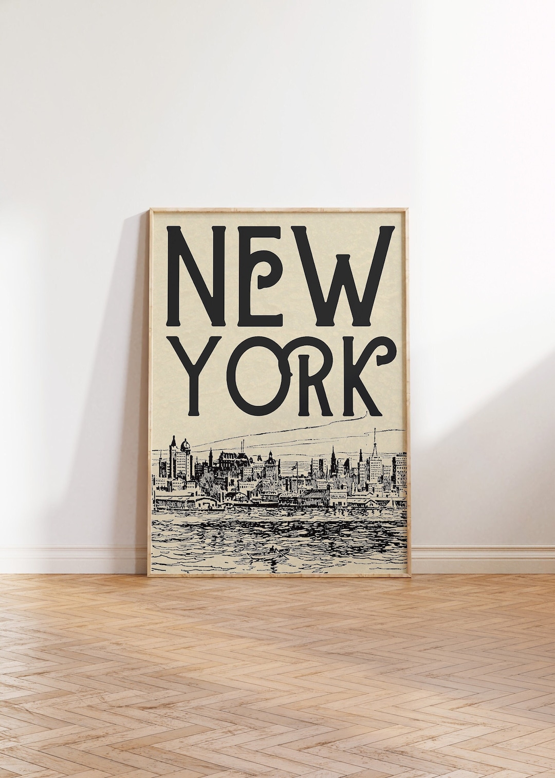 Vintage NYC Wall Art, New York Cityscape Poster (digital Download) - Etsy