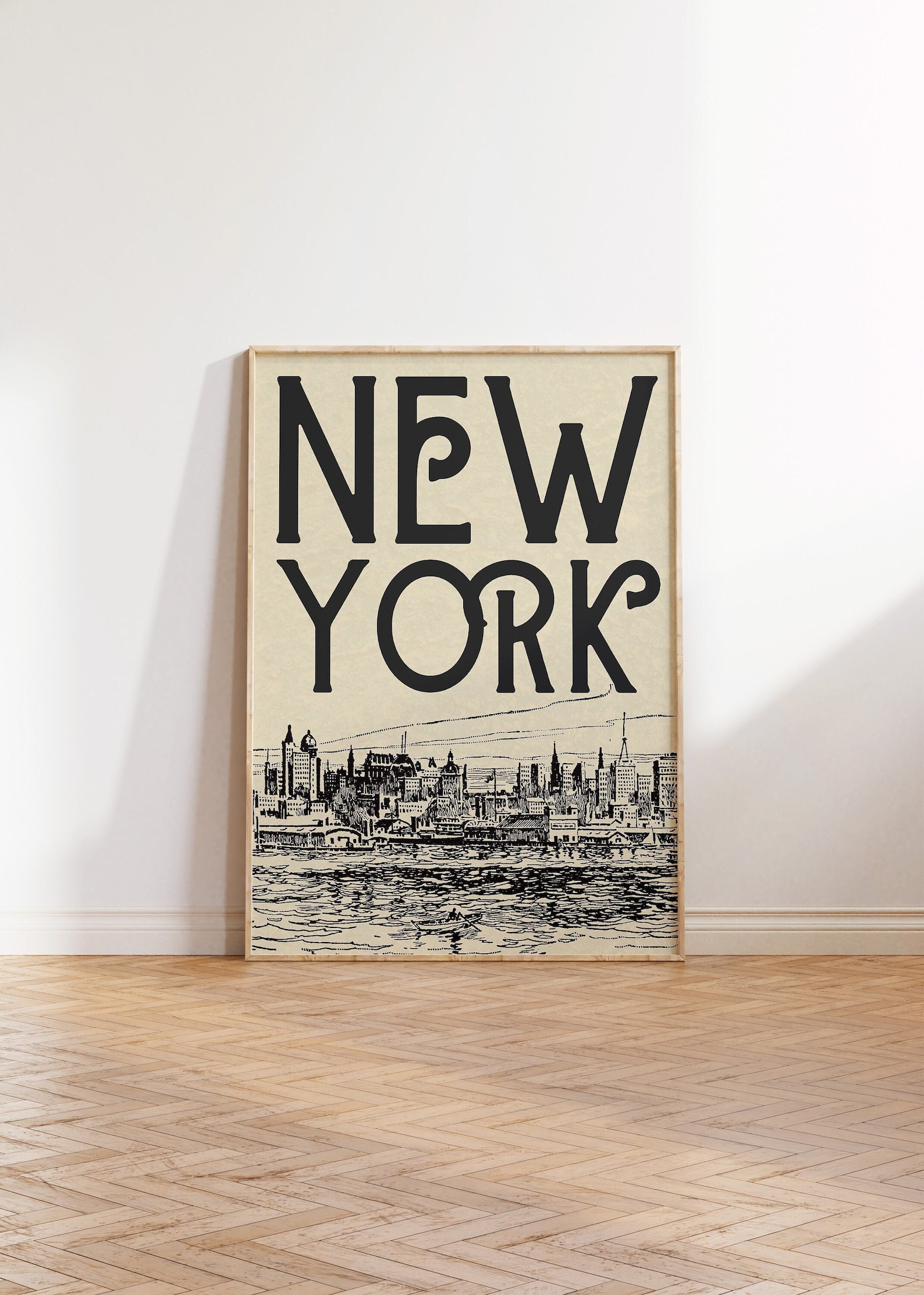 Vintage NYC Wall Art, New York Cityscape Poster (digital Download) - Etsy