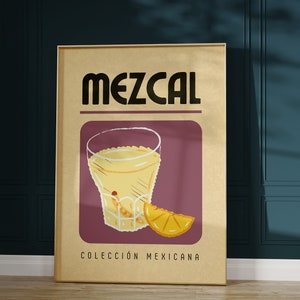 Mezcal Print Mexico Art Print Bar Cart Wall Art Vintage Mexico Wall Art ...