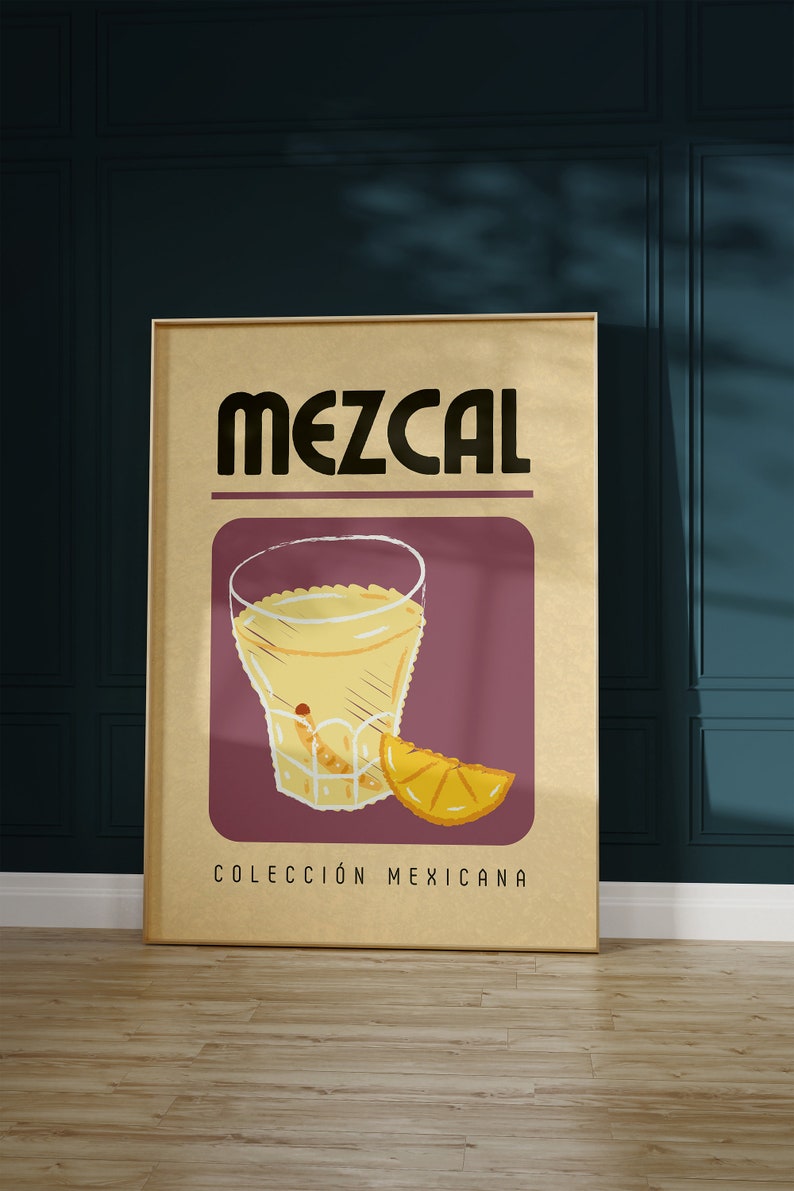 Mezcal Print Mexico Art Print Bar Cart Wall Art Vintage Mexico - Etsy