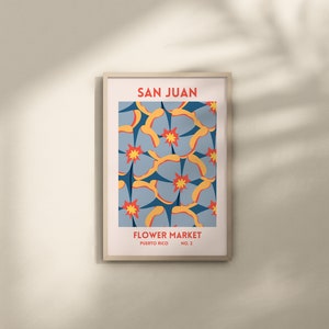 San Juan Print Puerto Rico Art Puerto Rico Flower Market Print Puerto ...