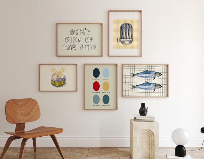 Nautical Gallery Wall Art Set: 17 Coastal Fishermancore Prints (digital ...