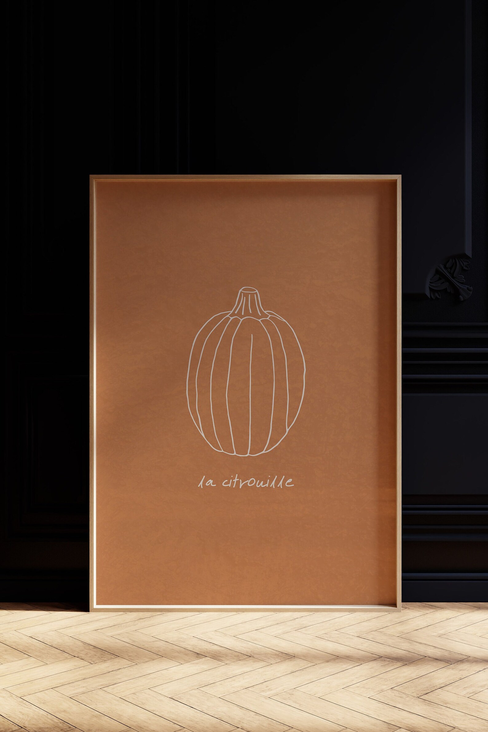 La Citrouille Print Pumpkin Poster Minimalist Fall Wall Art Trendy ...