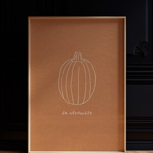 La Citrouille Print Pumpkin Poster Minimalist Fall Wall Art Trendy ...