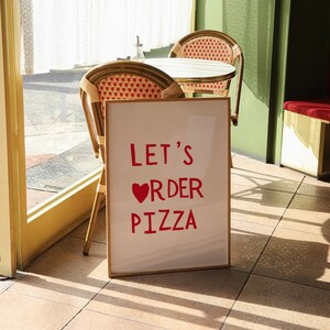 Let's Order Pizza Print Aesthetic Kitchen Decor Cute Food Wall Art ...