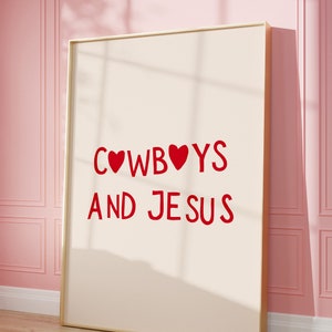 Cowboys and Jesus Print: Preppy Western Christian Art (digital Download ...