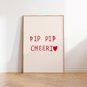Pip Pip Cheerio Print Minimalist Heart Poster Trendy Living - Etsy