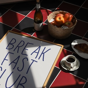 Cute Breakfast Print Aesthetic Kitchen Decor Funny Food Poster Modern ...