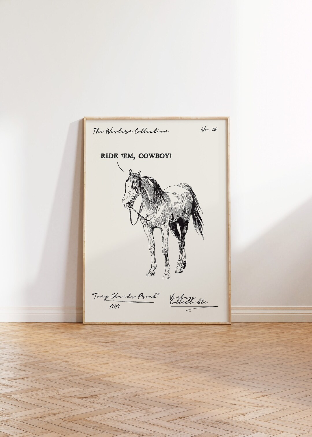 Vintage Western Poster Horse Print Western Wall Art Retro Cowboy Print ...