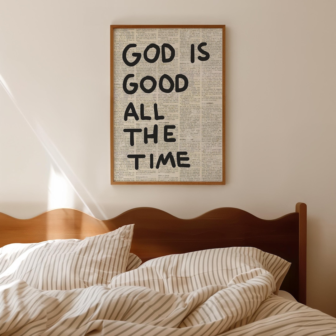 God is Good Newspaper Print: Neutral Christian Wall Art (digital ...