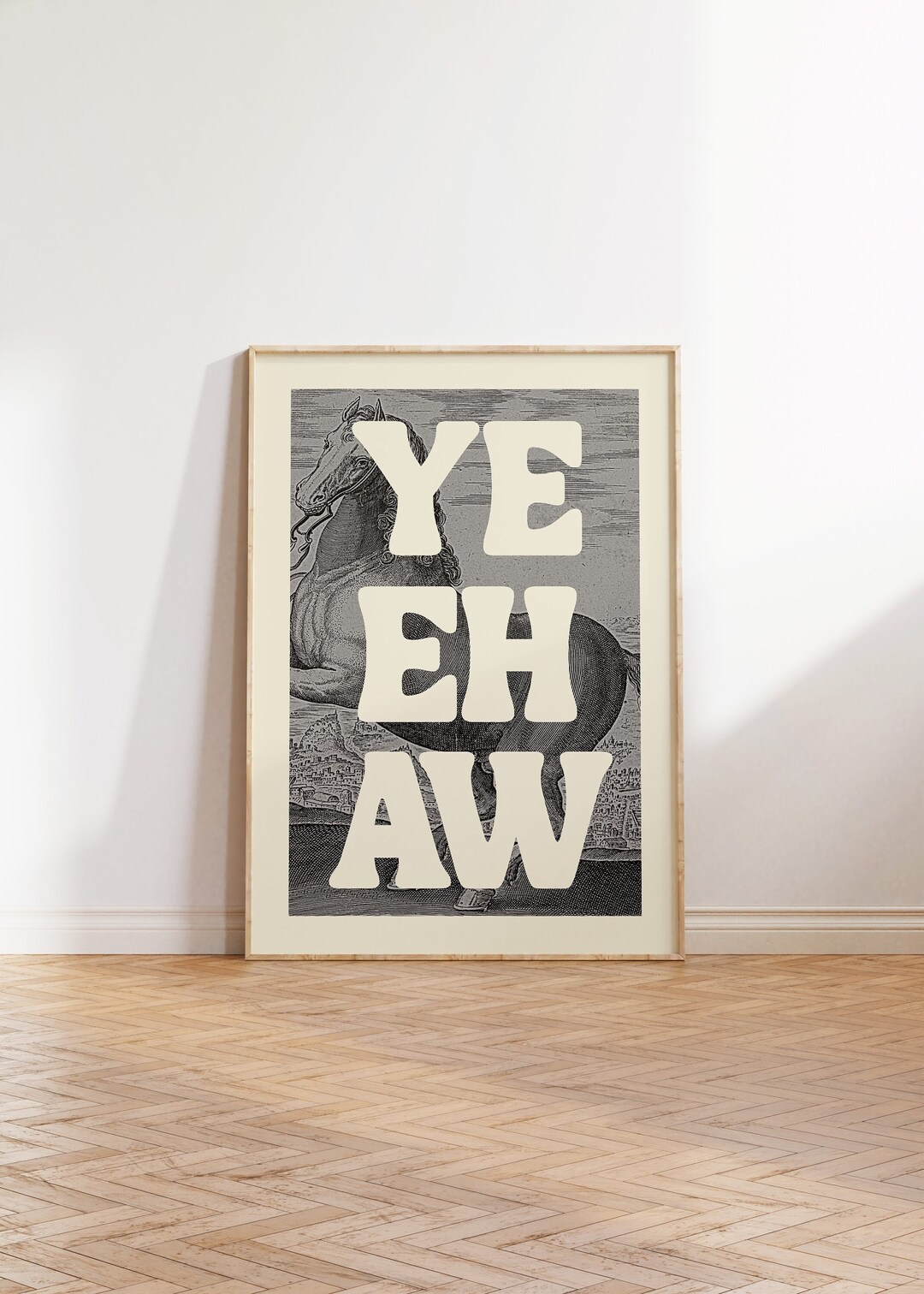 Vintage Yeehaw Poster Western Wall Art Cowboy Print Western Home Decor ...