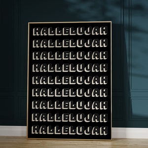 Hallelujah Poster Christian Wall Art Retro Bible Print God Art ...