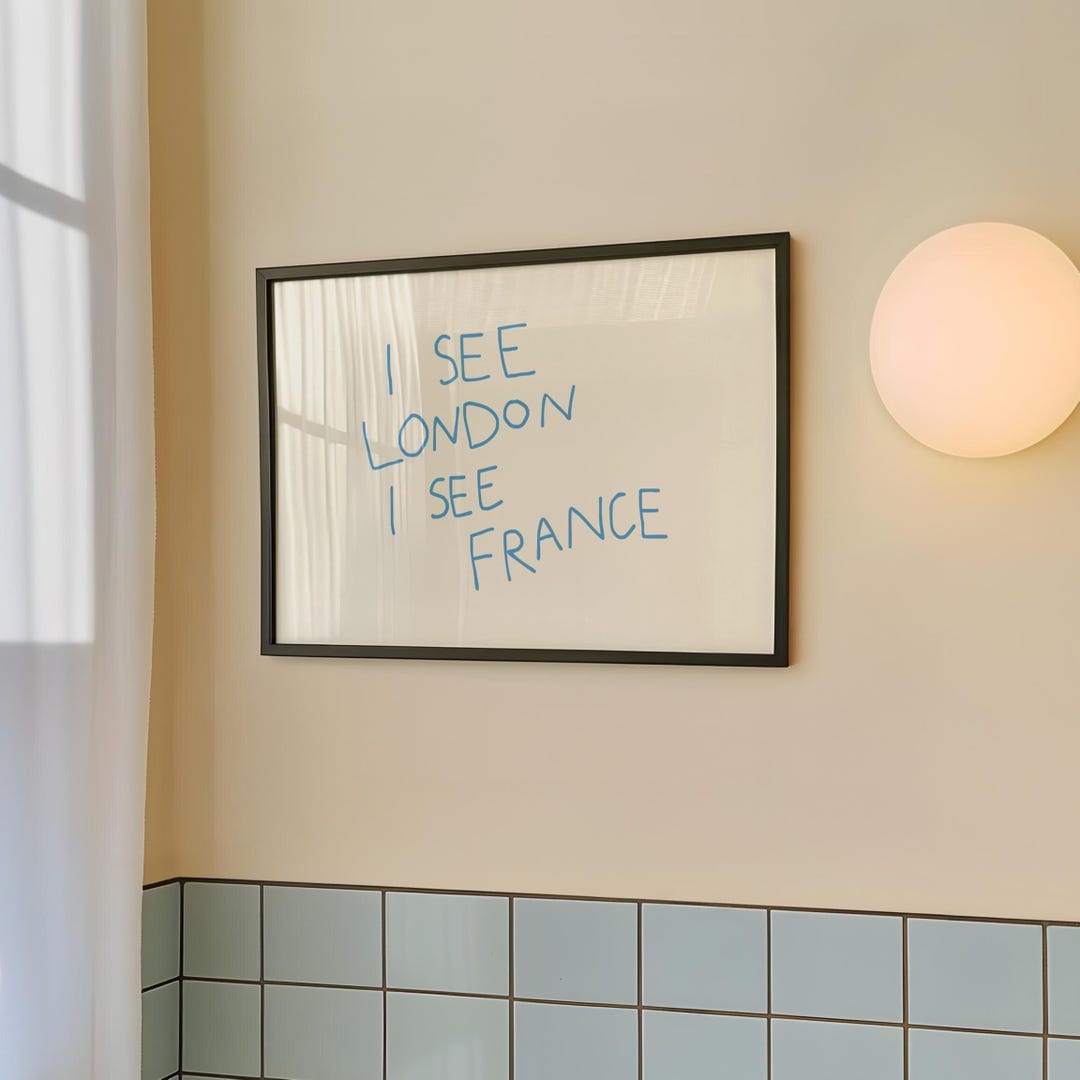 Impresión "Veo Londres, veo Francia": Póster de baño dibujado a mano ...