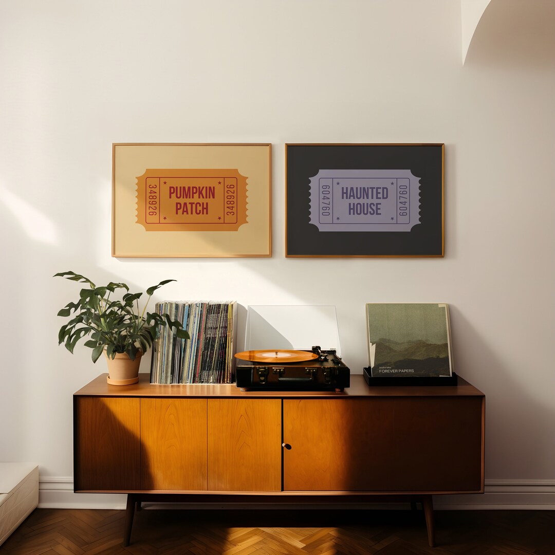 Trendy Autumn Prints Ticket Stub Art Fall Aesthetic Decor Cute ...