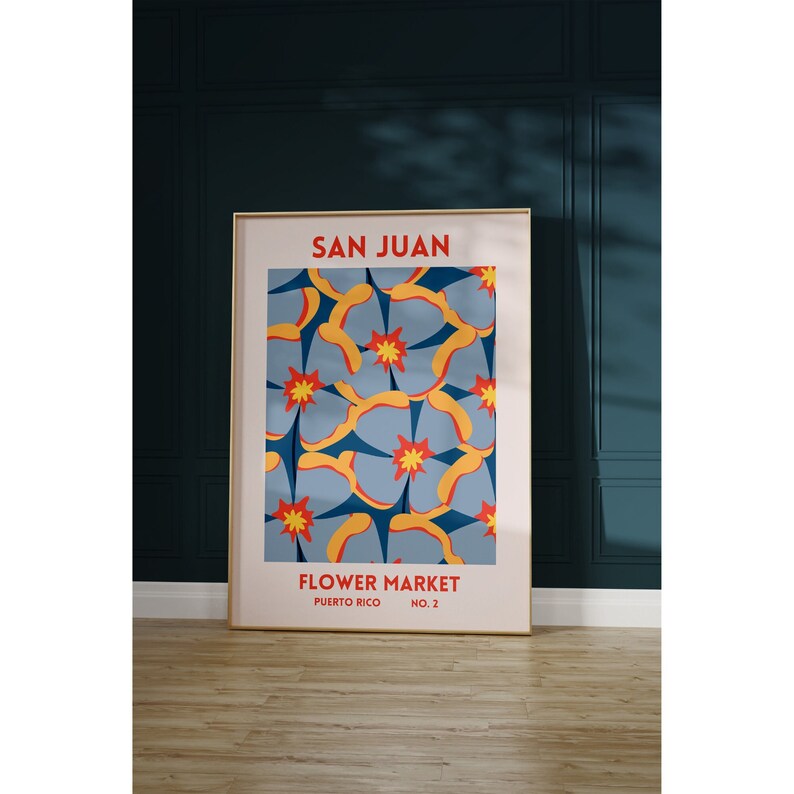 San Juan Print Puerto Rico Art Puerto Rico Flower Market Print - Etsy