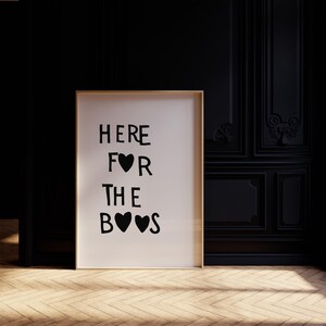 Here for the Boos Print Cute Halloween Wall Art Heart Typography Poster ...