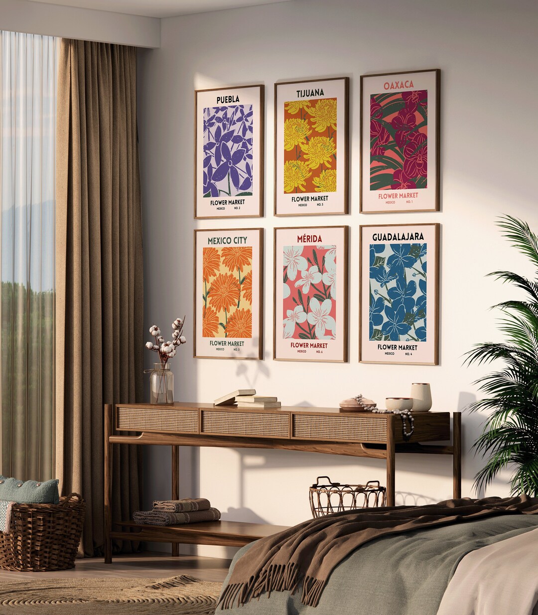 Mexico Flower Market Prints Mexican Decor Mexico Art Puebla Poster ...