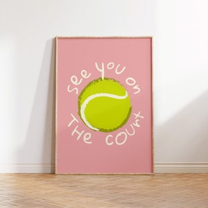 Trendy Tennis Print Country Club Aesthetic Wall Art Tennis Ball Print ...