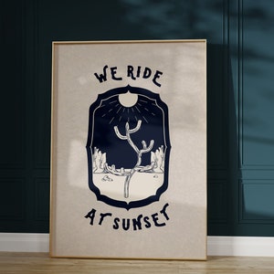 Vintage Western Print Retro Cowboy Poster Wild West Home Decor Vintage ...