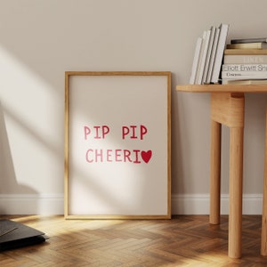 Pip Pip Cheerio Print Minimalist Heart Poster Trendy Living - Etsy