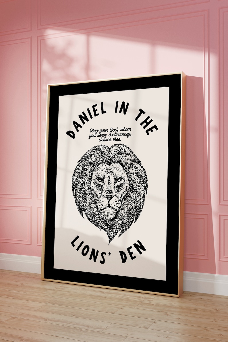 Daniel in the Lions' Den Art Print Christian Wall Art - Etsy