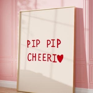 Pip Pip Cheerio Print Minimalist Heart Poster Trendy Living - Etsy