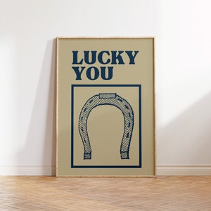 Horseshoe Posters Blue Western Wall Art Wild West Art Prints Retro ...