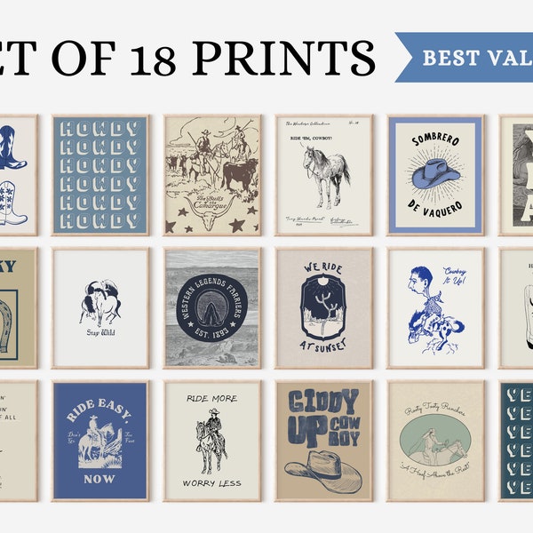 Cowboy Wall Art - Etsy