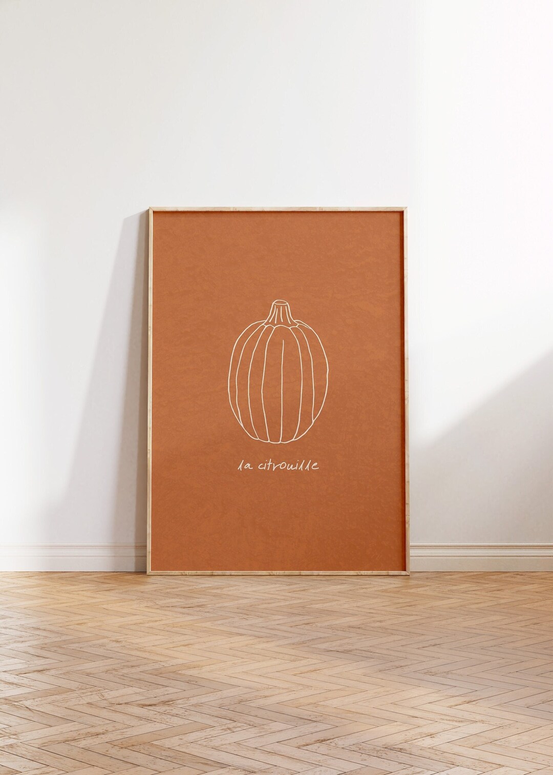 La Citrouille Print Pumpkin Poster Minimalist Fall Wall Art Trendy ...