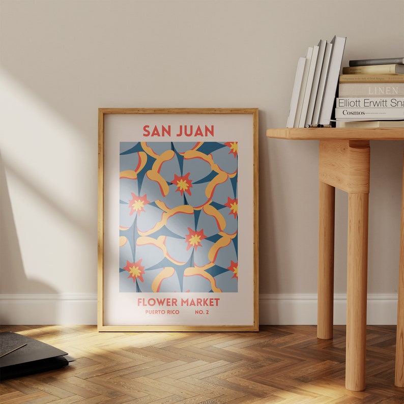 San Juan Print Puerto Rico Art Puerto Rico Flower Market Print - Etsy